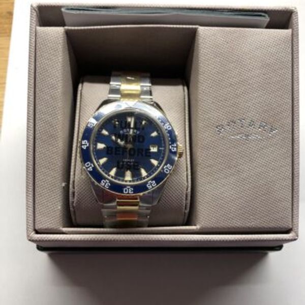 Rotary GB05296-05 Mens Two Tone Henley GMT Watch Blue dial date RRP Â£ ...