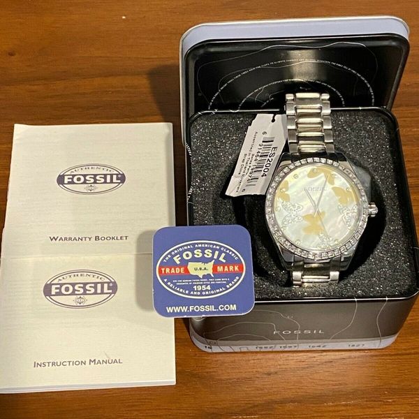 Fossil Watch ES2004 - Butterflies Stainless Steel Foldover Clasp - Cute ...