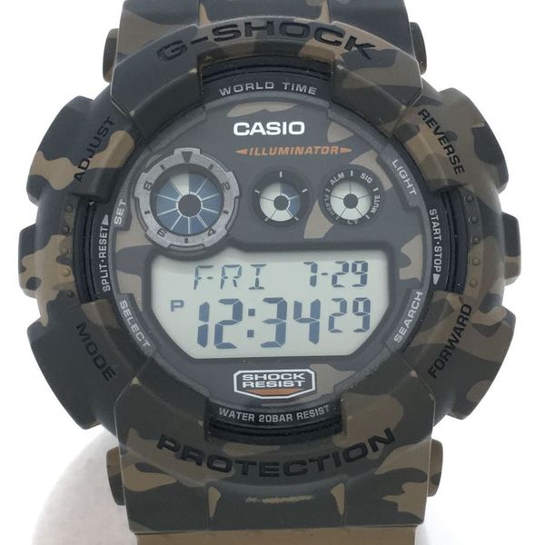 [Used] CASIO Quartz watch/Digital/Rubber/KHK/GD-120CM [Clothing ...
