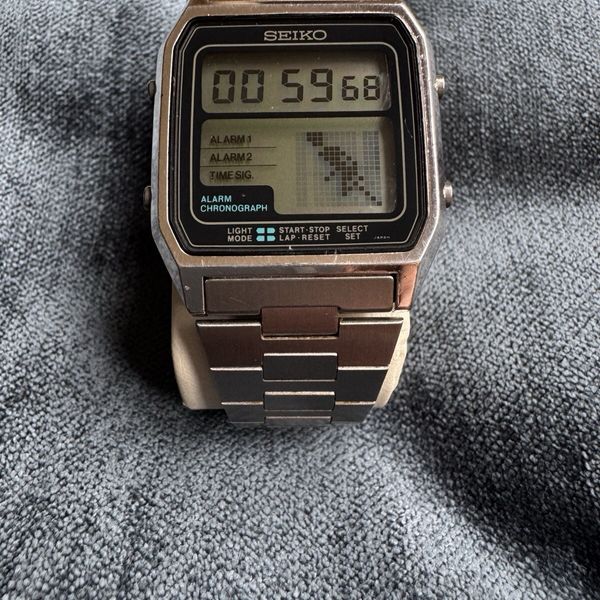 RARE Vintage Seiko Running Man Digital Watch D138-4009 JAPAN ...