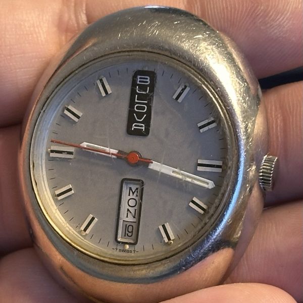 Bulova Golden Clipper J Automatic Stainless Steel UFO Watch Vintage ...