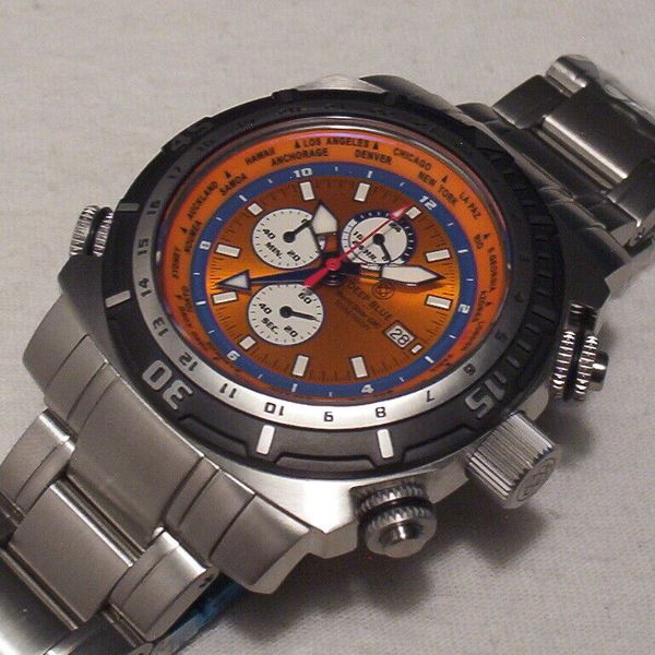 DEEP BLUE WORLD DIVER GMT 500 CHRONOGRAPH DIVER, SAPPHIRE CRYSTAL, NEW ...