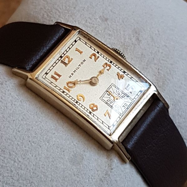 Hamilton 14kt solid gold gents tank watch, Working order! | WatchCharts ...