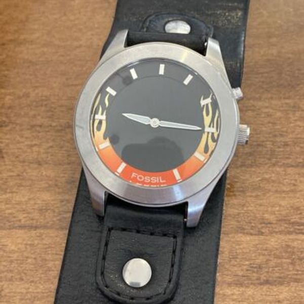 Fossil Big Tic Flames JR-8200 Watch animated fire vintage retro Rockabilly | WatchCharts Marketplace