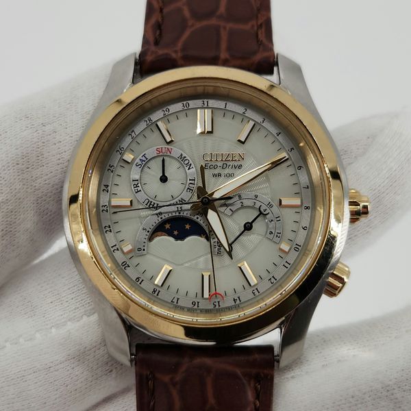 Citizen Men's Caliber 8651 Moon Phase Two Tone WR 100 Eco-Drive Watch ...
