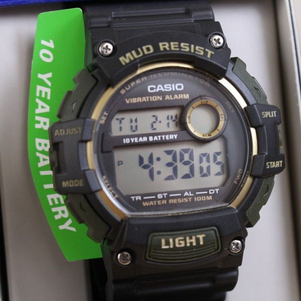 New Casio MUD RESIST Watch 10 Year Battery Vibration Alarm TRT110H-1A2V ...