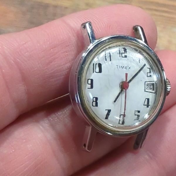Timex Mechanical Ladies Mercury Date Vintage White Dial 1970s Watch ...
