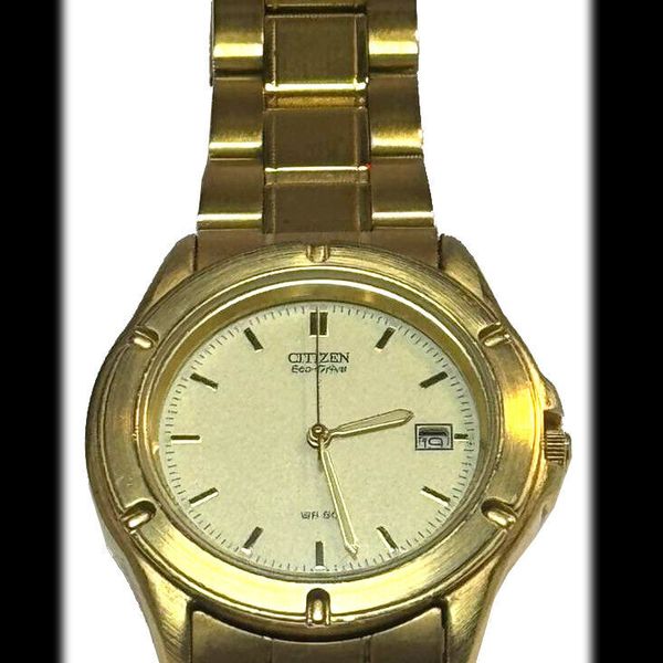 Citizen Eco Drive WR 50 Gold Tone Bracelet Watch 5080-K12363 CK ...