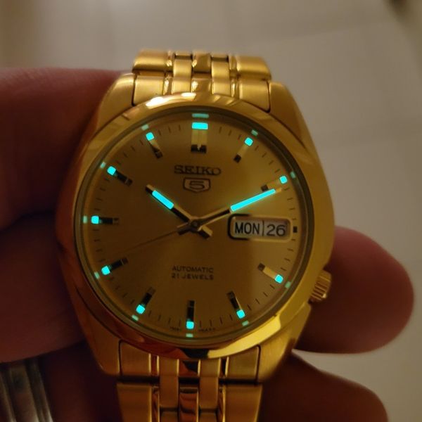 Seiko SNK366K Gold Automatic Watch 37mm | WatchCharts Marketplace