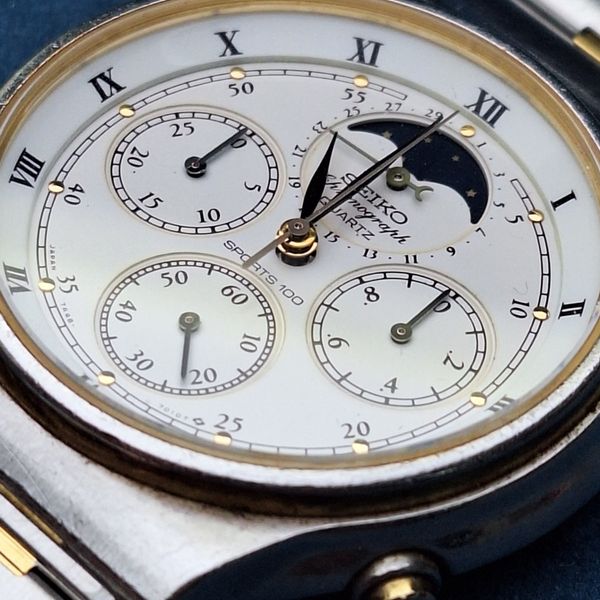 Vintage Chronograph Seiko Sports 100 7a48 7000 Moonphase All Original ...