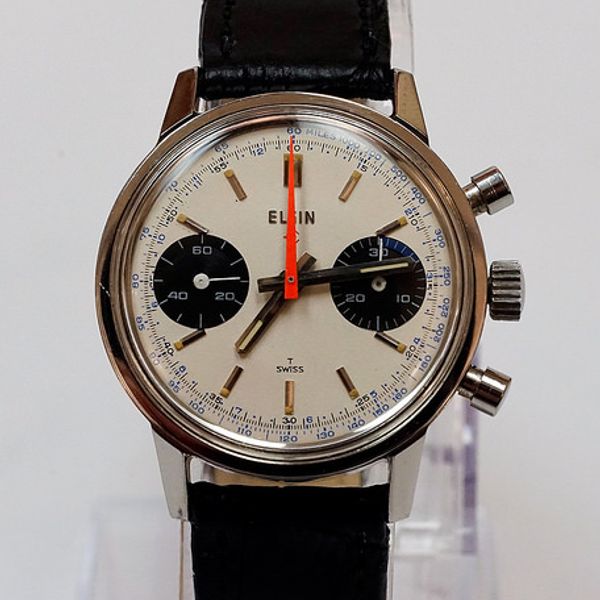 Elgin Vintage Valjoux 7733 Panda Chronograph | WatchCharts Marketplace
