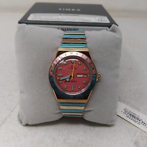 Timex Q Malibu Blue Pink Gold SS | WatchCharts Marketplace