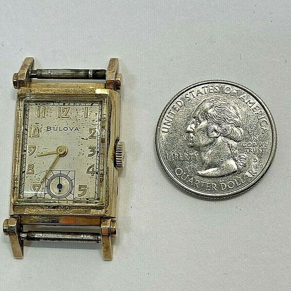 Vintage Mechanical Bulova Tank Watch, 10k Yellow Gold Filled Keeps Time ...