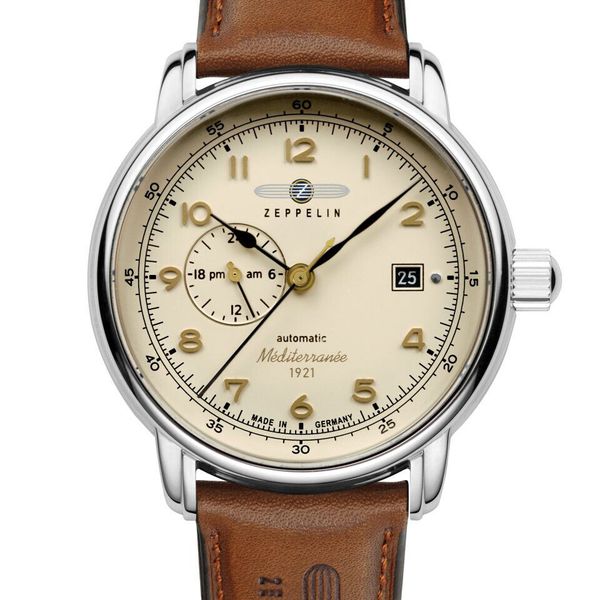 Zeppelin Mediterranée Men's Watch Automatic 96685 with Leather Strap ...