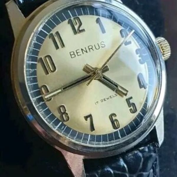 Mens Vintage Benrus Watch Mechanical Wind Up Analogue Gold Tone Good ...