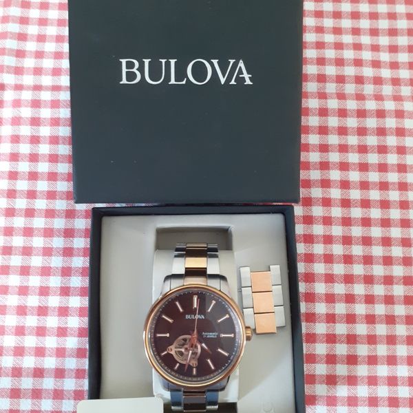 Bulova Rose Gold Skelton Automatic Watch 44mm Case | WatchCharts ...