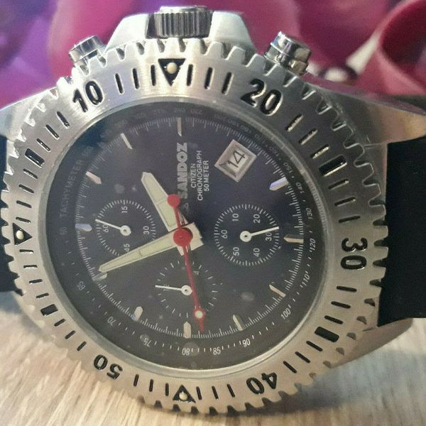 Sandoz Citizen Chronograph Herrenuhr 43MM NEU Diver Verklebt Full Set ...