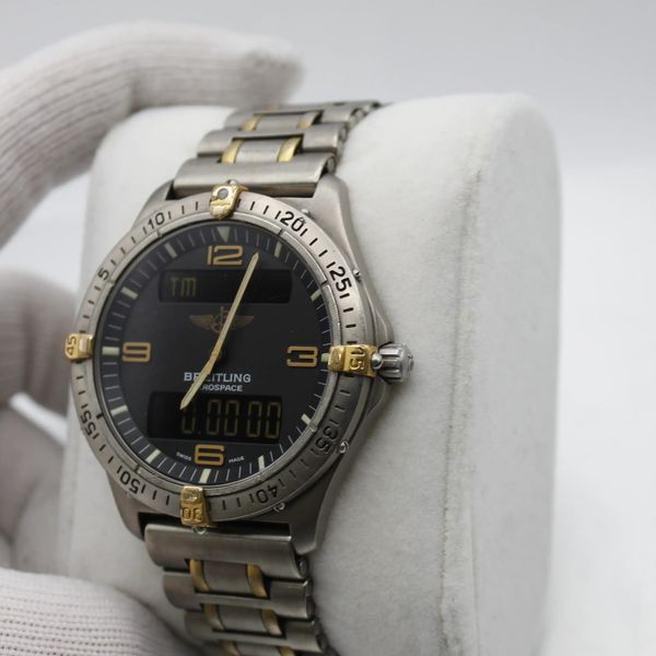 Breitling Aerospace 40mm Titanium Analog Digital Gray Dial Mens Watch ...