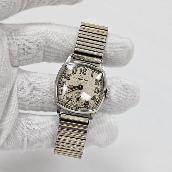 Vintage Hamilton Cushion Deco Watch 17 Jewel Grade 987 14k Gold Filled ...