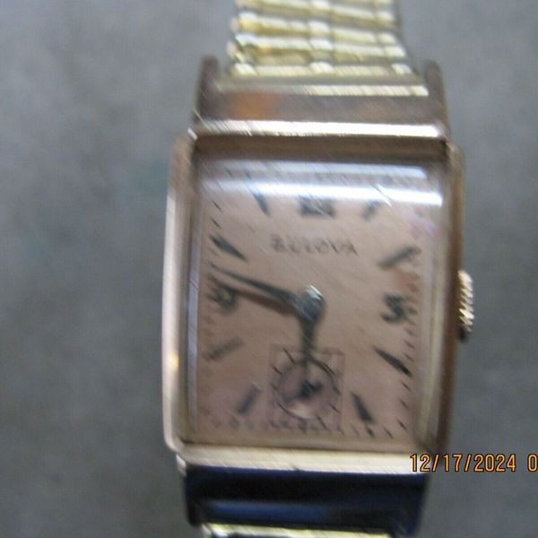 Bulova rectangle 14K GF vintage mens watch | WatchCharts Marketplace