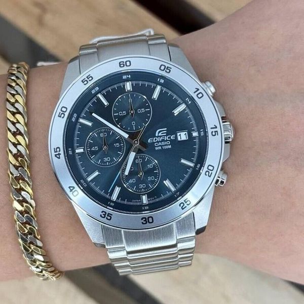 Casio Edifice EFR-526D-2A Blue Chronograph Analog Stainless Steel Men's ...