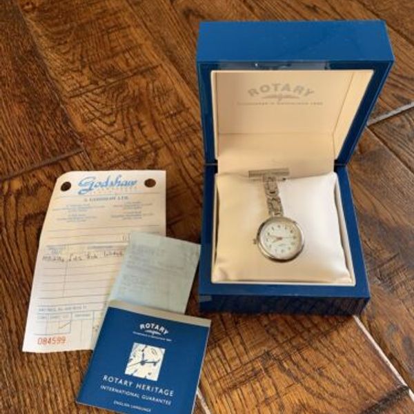 Rotary Fob Nurses Watch Boxed Heritage Dolphin | WatchCharts Marketplace