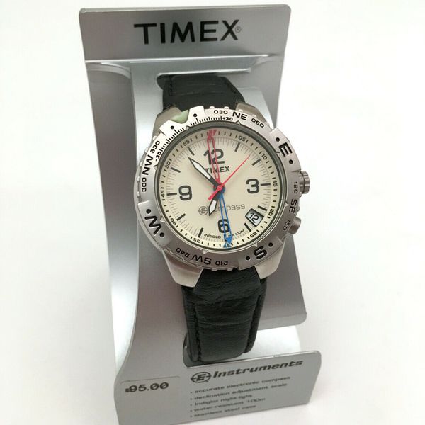 Timex Expedition E Compass Indiglo 100M Stainless Steel Men's Watch ...