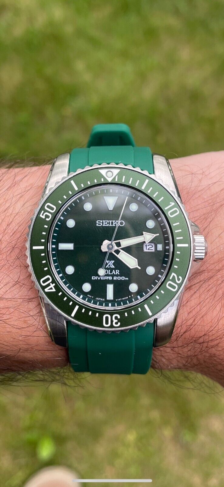 Seiko Prospex Solar Green Dial Stainless Steel Men’s Watch SNE583 ...