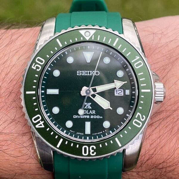Seiko Prospex Solar Green Dial Stainless Steel Men’s Watch SNE583 ...