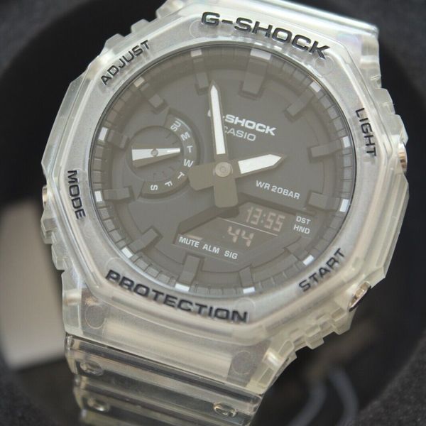 Casio G-Shock GA2100SKE-7A Casioak Transparent World Time Watch ...