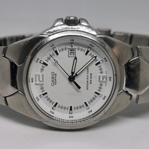 Mens Casio Edifice WR 100M 2719 EF-122 quartz calendar watch for spares ...