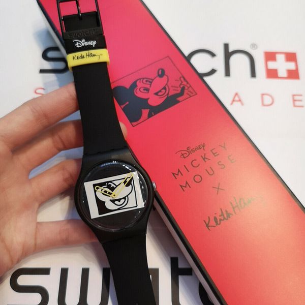 NEW Swatch Special Edition MICKEY BLANC SUR NOIR SUOZ337 New Gent Keith ...