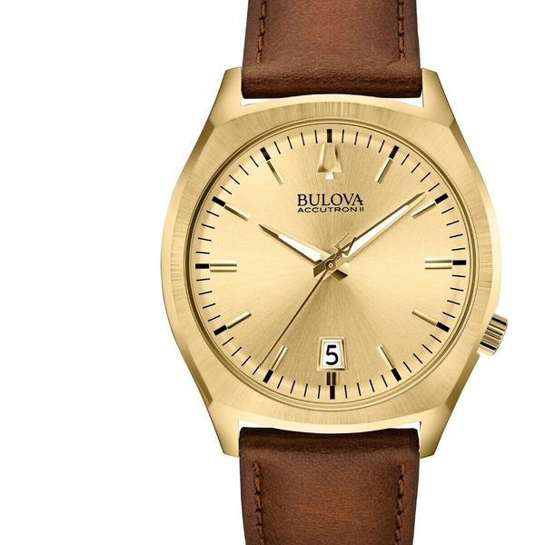 Bulova Accutron II Men's Quartz Date Indicator Gold-Tone 41mm Watch ...