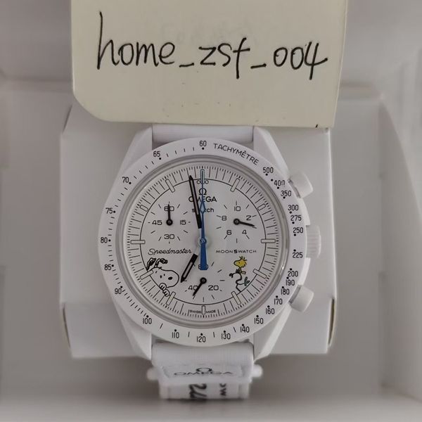 Swatch white Moonswatch Mission to the Moonphase Moon waterproof ...