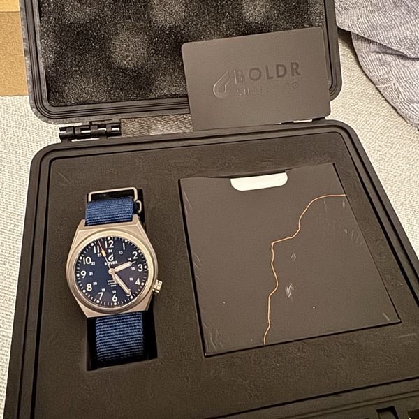 Boldr Venture Titanium Automatic Watch - Navy Blue Dial - Rare ...