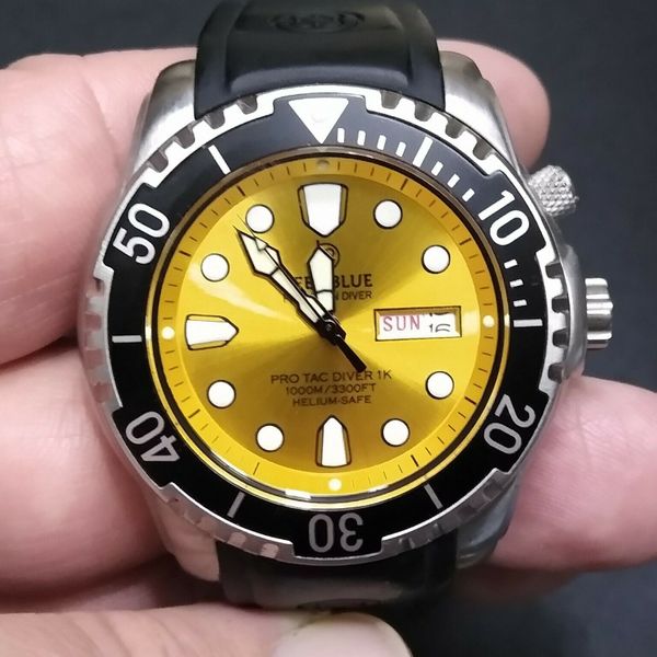 Deep Blue watch Pro Tac BRIGHT GOLD FACE | WatchCharts Marketplace