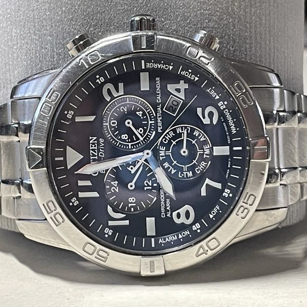 Citizen Eco Drive Brycen Stainless Steel Eco-Drive Chronograph Blue ...