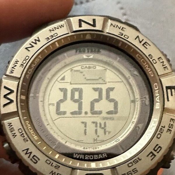 Casio Pro Trek Men's Tough Solar Atomic Black Resin Band 53mm Watch ...