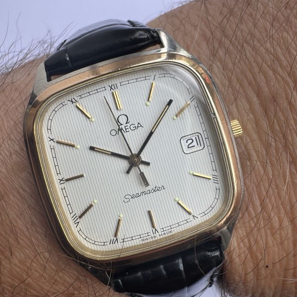 Omega Seamaster Orologio Uomo Slim Quadrante Texture Bianco Citca 1985 ...