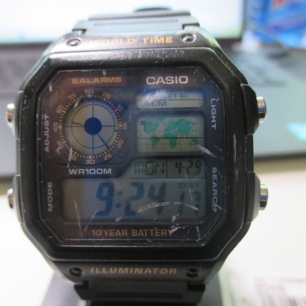 CASIO Unisex World Time Wrist Watch AE-1200WH-1BVDF | WatchCharts ...