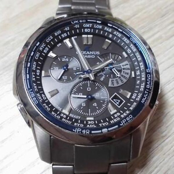 CASIO OCEANUS OCW-M700TDJ Radio Wave Solar Tide Graph Titanium ...