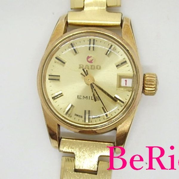 Rado RADO EMILE Manual winding Ladies Watch Date 7017/1 Gold Dial SS ...