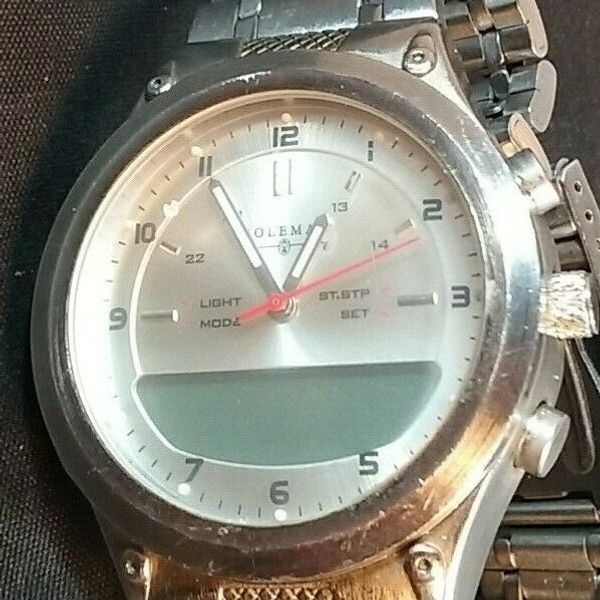 COLEMAN Men's Analog Digital Large Watch 40-844 Stainless Steel ...