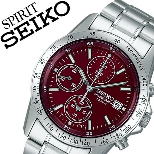 SEIKO SPIRIT SBTQ045 Chronograph Men's Watch Dial Color Red Limited ...