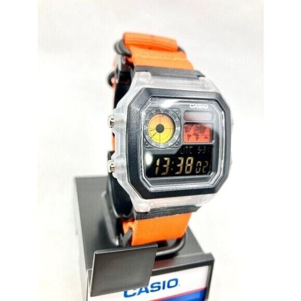 Casio AE1200 Negative Mod Clear Transparent Orange NATO | WatchCharts ...