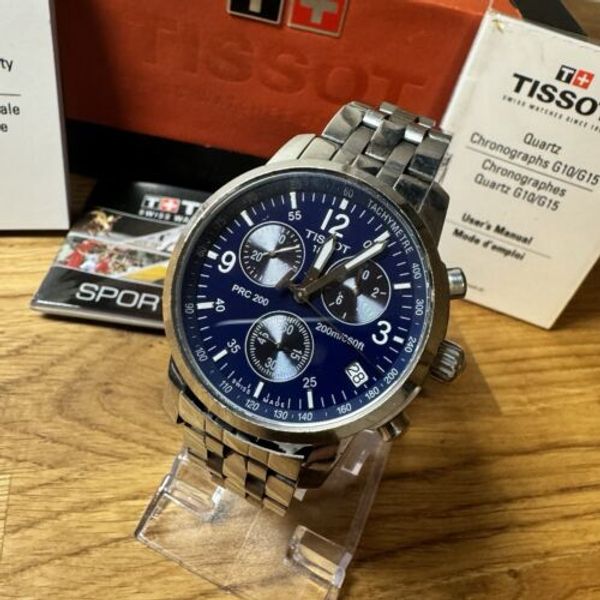 Tissot T-Sport PRC 200 Chronograph 42mm Mens Watch Blue / Silver ...