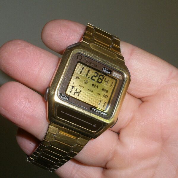 1970's OMEGA SENSOR QUARTZ. mens watch vintage LCD CHRONOGRAPH 1640 7.5 ...