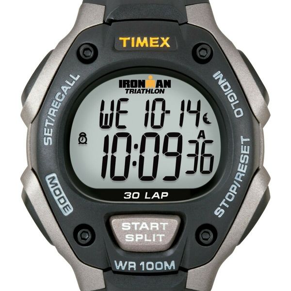 Timex Ironman Men's Classic 30 T5E961 Resin Band Gray Case Full Size ...