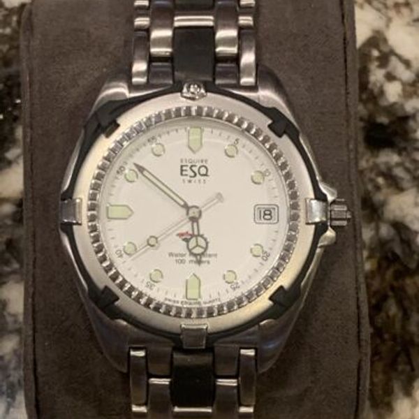 Mens ESQ by Movado Dive Watch Swiss Quartz Calendar Watch 100m 300449 ...