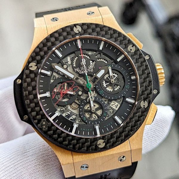 FS: Hublot Rose Gold Big Bang Aero Carbon Fiber Skeleton Ferrari ...